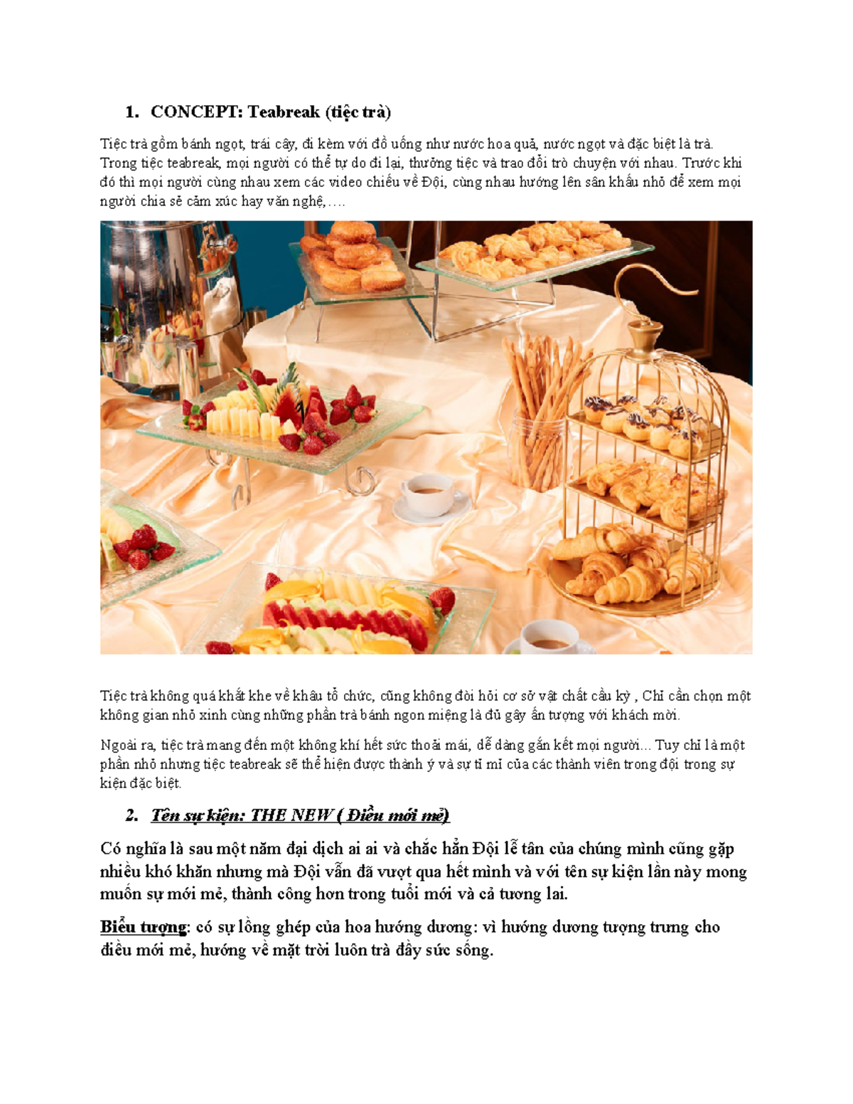 Ý tưởng tiệc sinh nhật - 1. CONCEPT: Teabreak (tiệc trà) Tiệc trà gồm ...