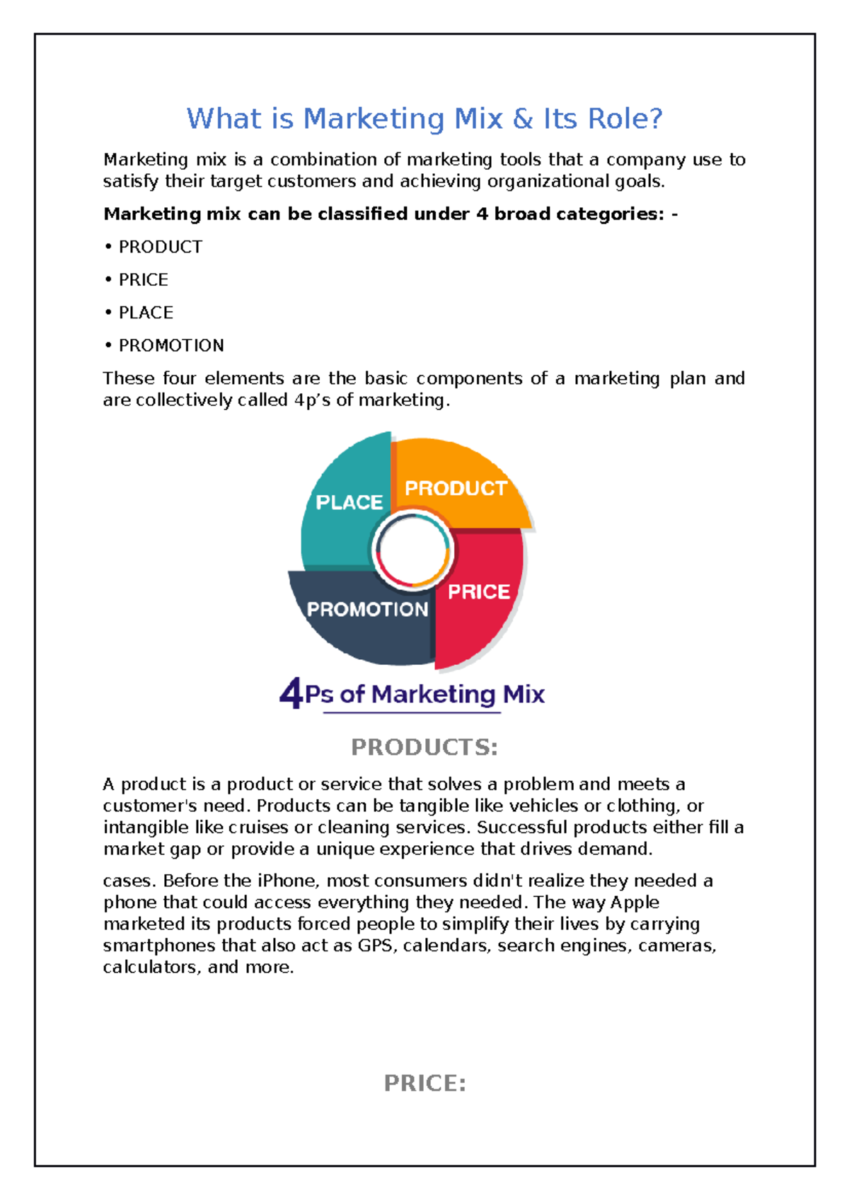MM Final Project Report By Group 3 Print - What is Marketing Mix Its ...