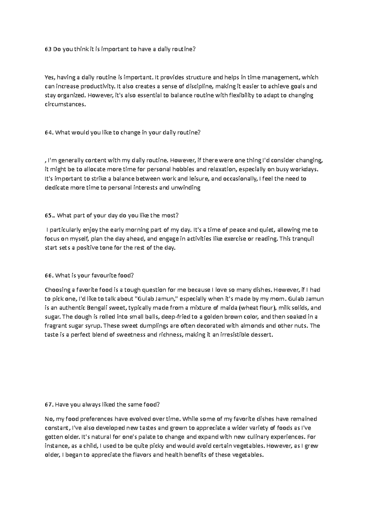 Ieltes 5 - sjsks - 63 Do you think it is important to have a daily ...