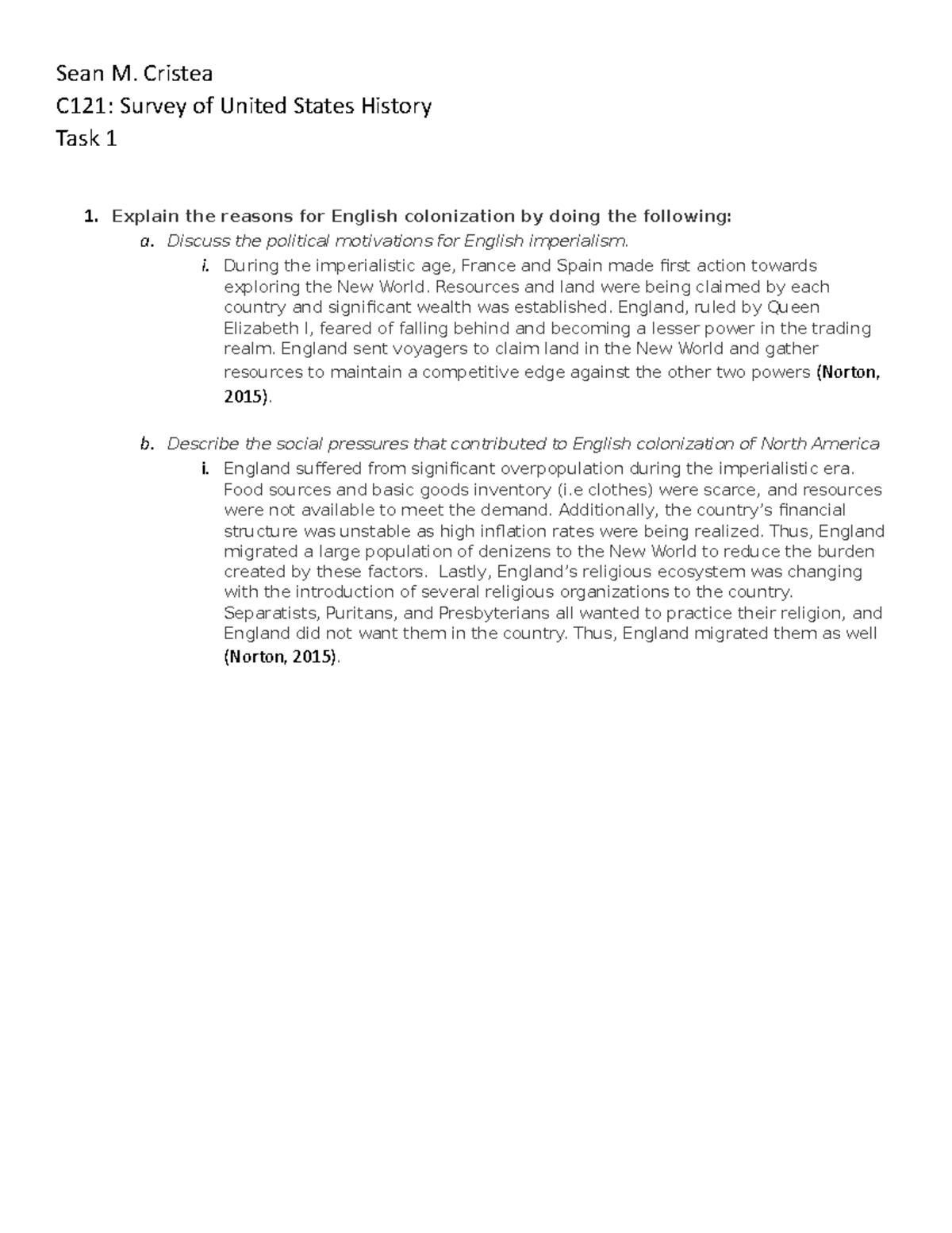 History Task1 - Simple lecture notes for class #2 - Sean M. Cristea ...