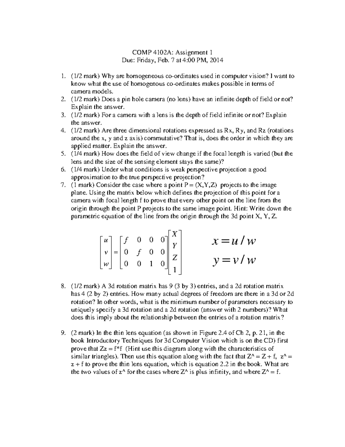 Assignment 14 1b - COMP 4102A: Assignment 1 Due: Friday, Feb. 7 at 4:00 ...