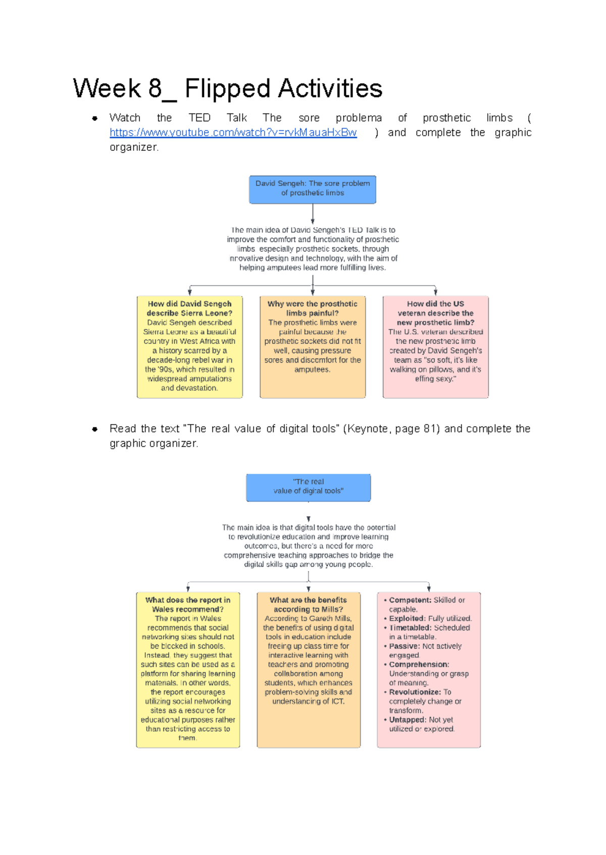 Week 8 Flipped Activities - Ingles 3 - Week 8_ Flipped Activities Watch the TED Talk The sore ...