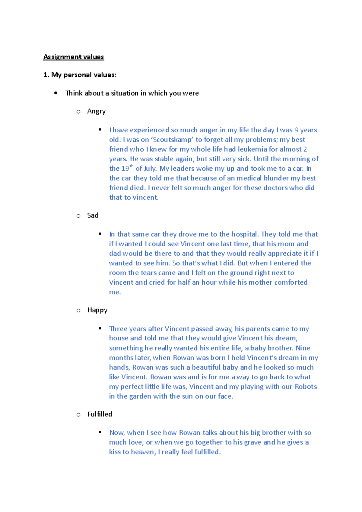 Assignment Session 4 Values Assignment Values My Personal Values 9664