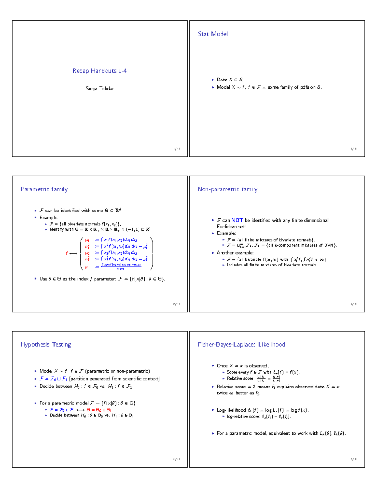 Summary - lecture 5-10 - Lecture notes - with extra material - Stat ...