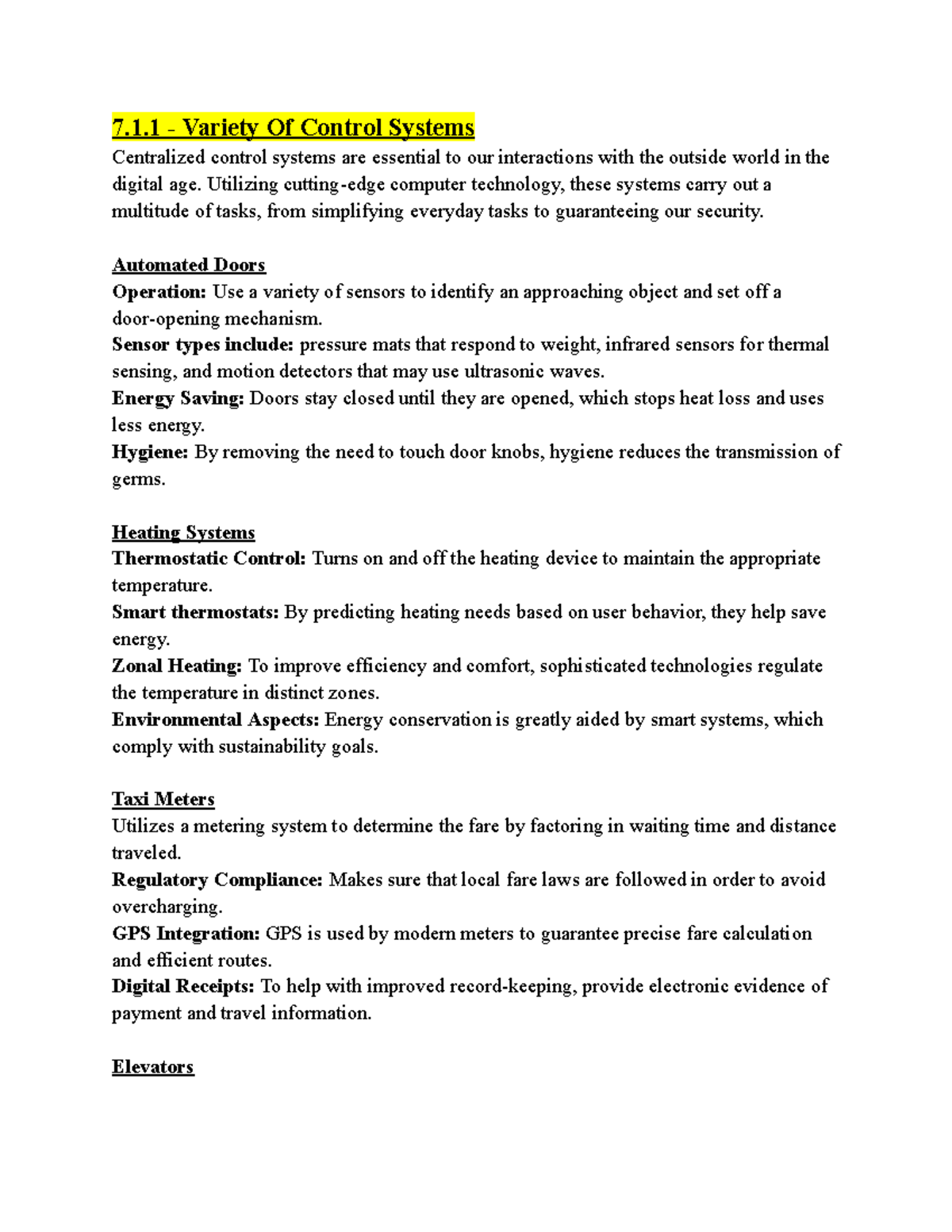 Control (IB) Notes - 7.1 - Variety Of Control Systems Centralized ...