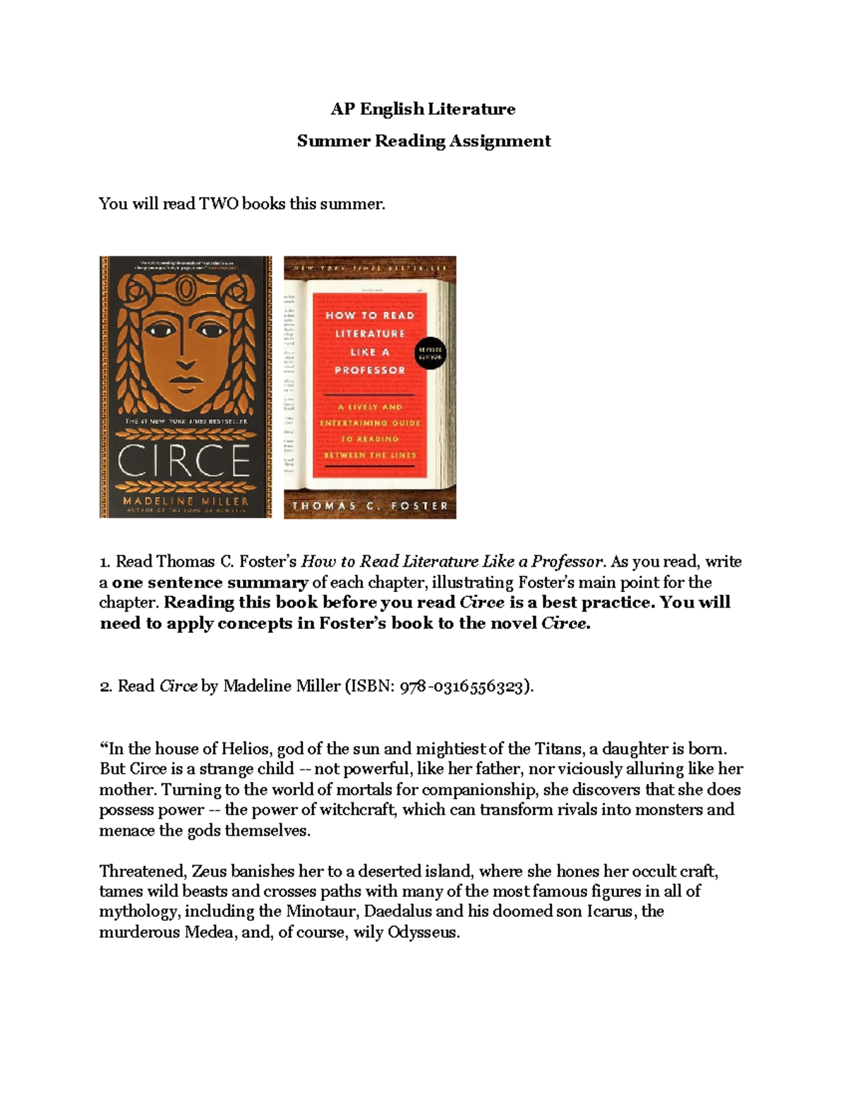 Ap lit summer assignment 2023 - AP English Literature Summer Reading ...