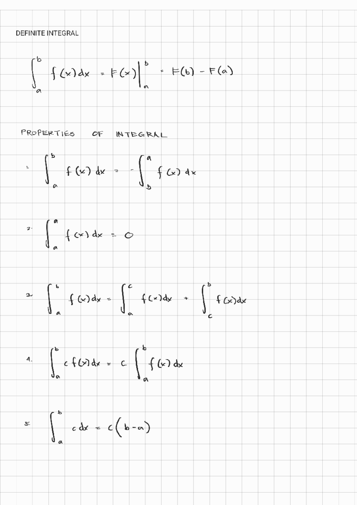 Definite Integral - DEFINITE INTEGRAL b I b f (x) dx F (x) F(b) F(a) a ...