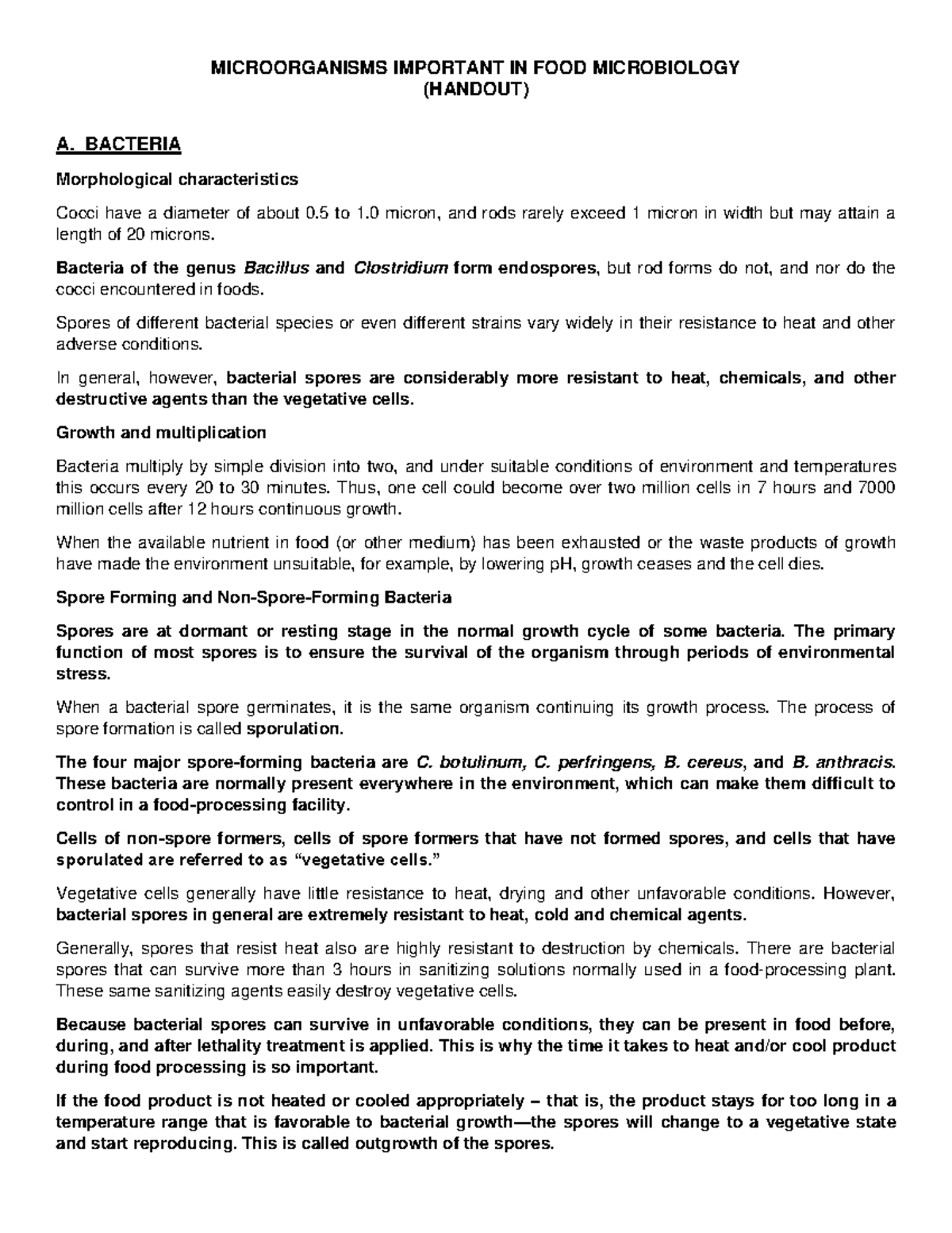 Microorganisms in Food Microbiology - MICROORGANISMS IMPORTANT IN FOOD ...