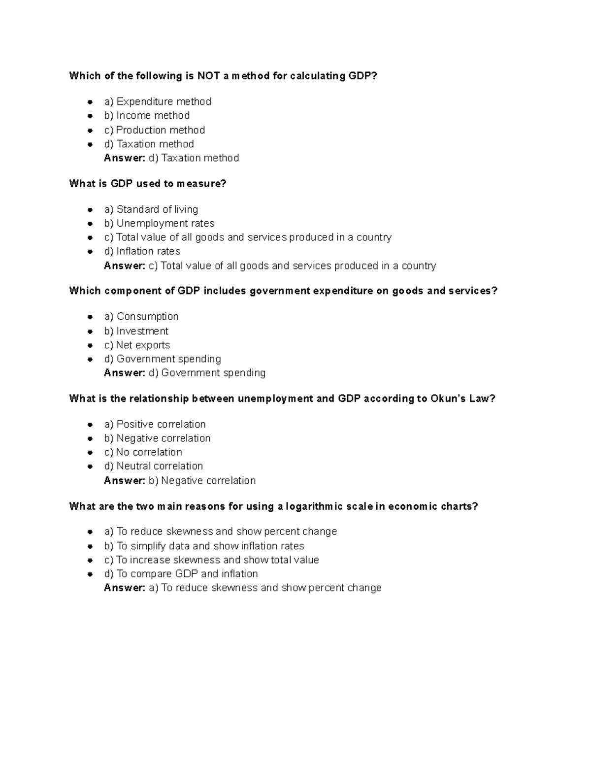 ECO1011S Week 7&8 MCQ 1 - MCQs - Which of the following is NOT a method ...