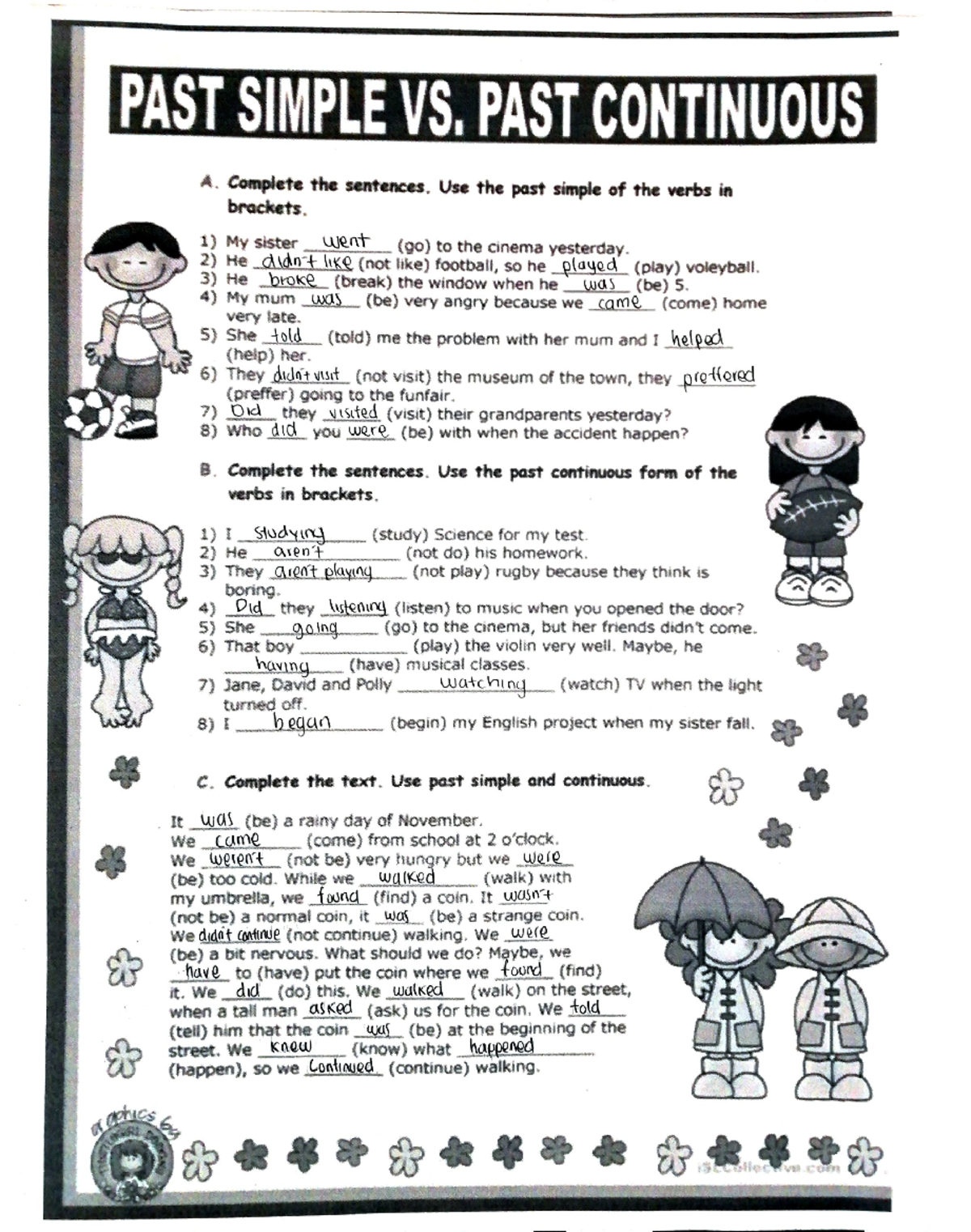 Past continuous-Homework - Inglés 1 - UAEM - Studocu