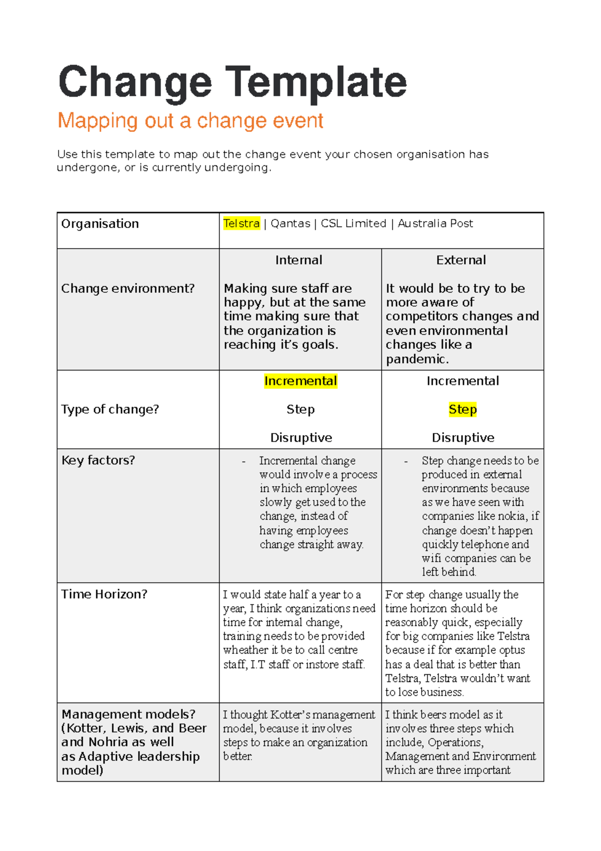 Change Template - report activity - Ch ange Temp late Mappi ng out a ...