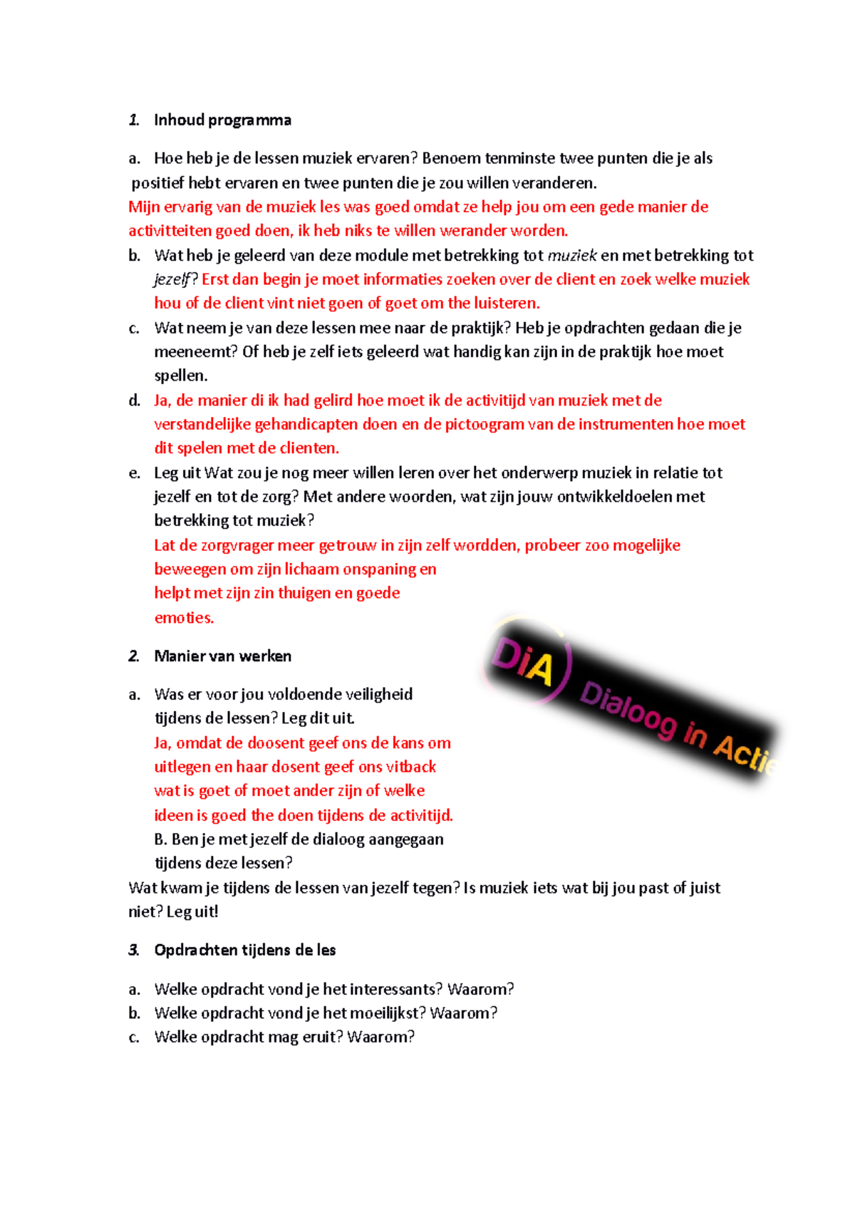 Muziek eindverslag 13juni -maken 24juni-in lever - Inhoud programma a ...