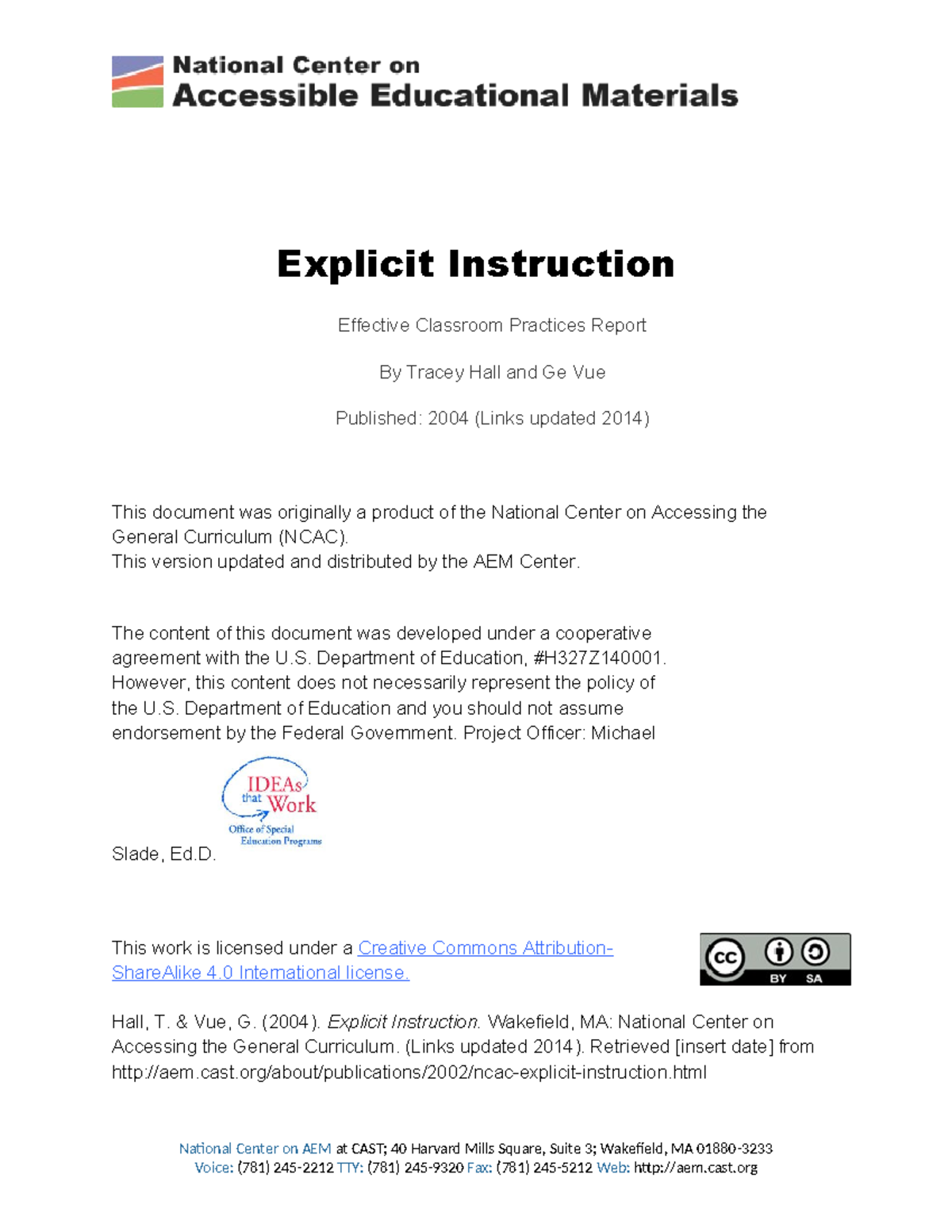 Ncac explicit instruction 2014 10 - Explicit Instruction Effective Classroom Practices Report By ...
