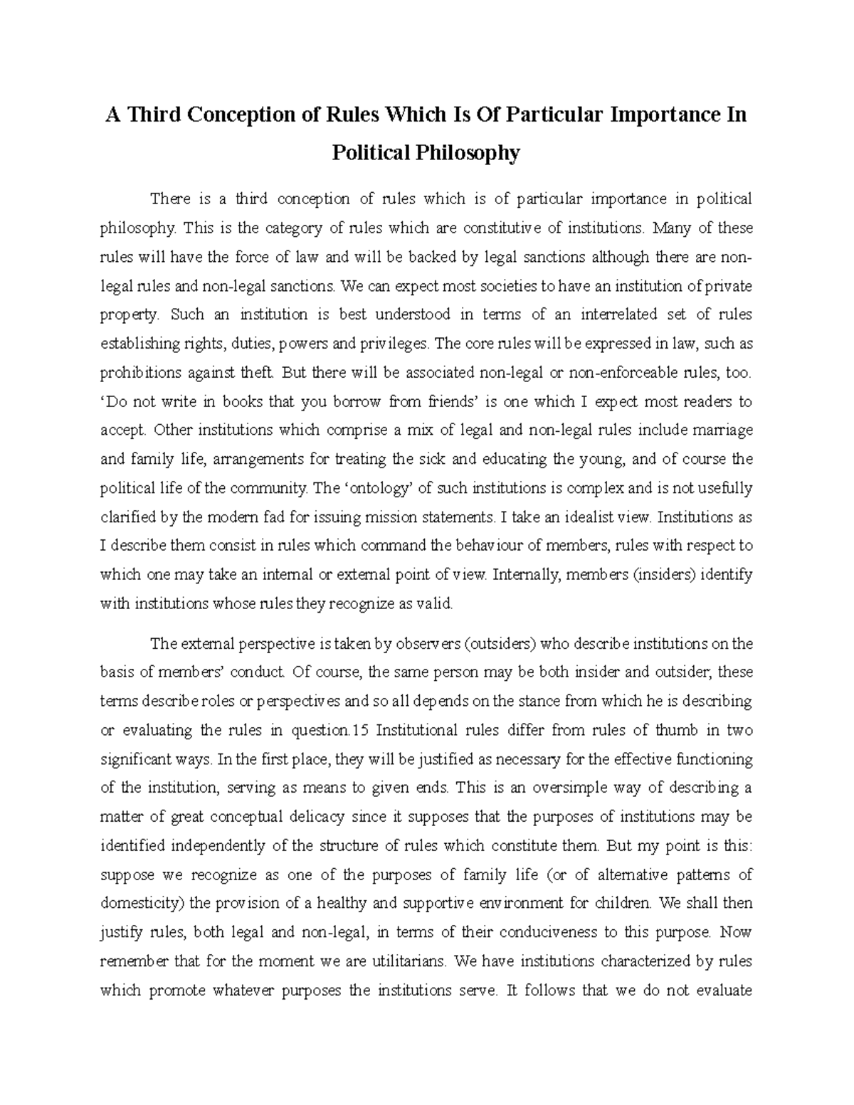 A Third Conception of Rules Which Is Of Particular Importance In ...