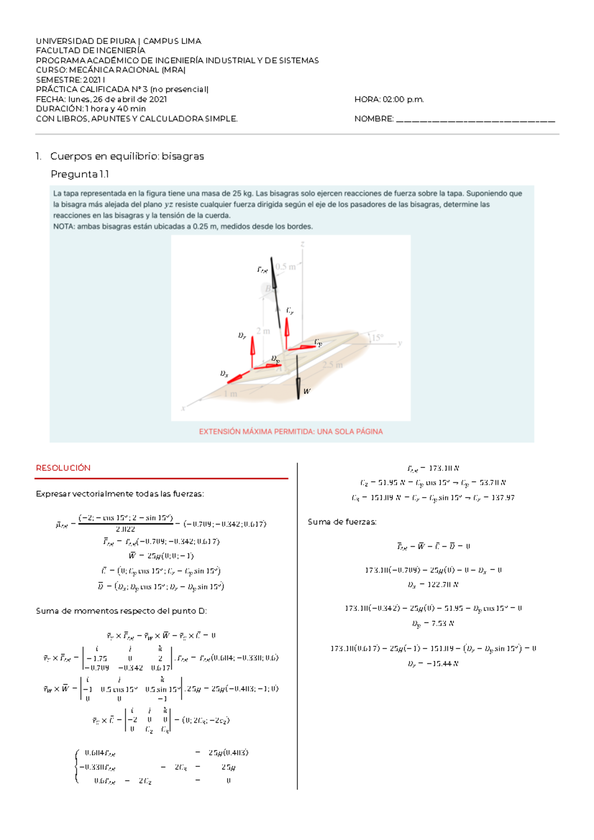 2021i MRA pc3 solución - UNIVERSIDAD DE PIURA | CAMPUS LIMA FACULTAD DE ...