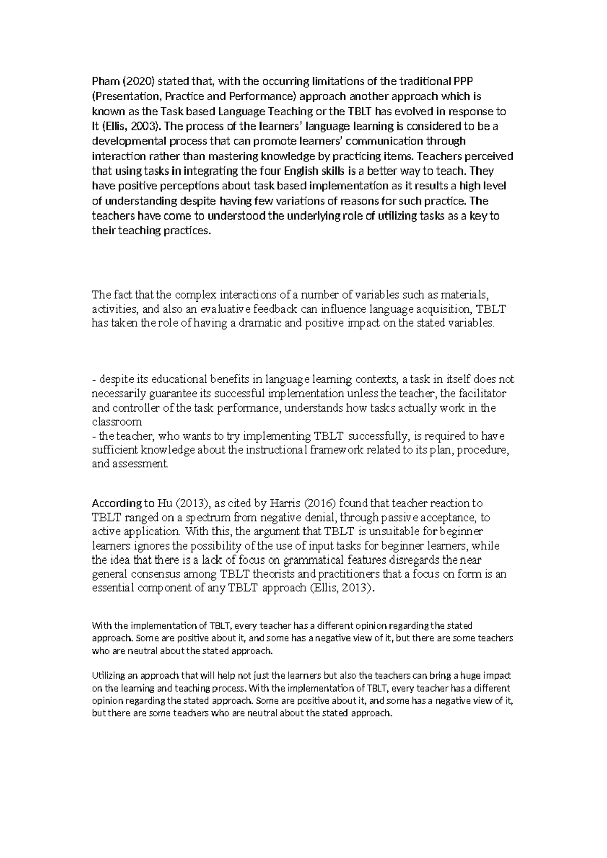 Pham - The process of the learners’ language learning is considered to ...
