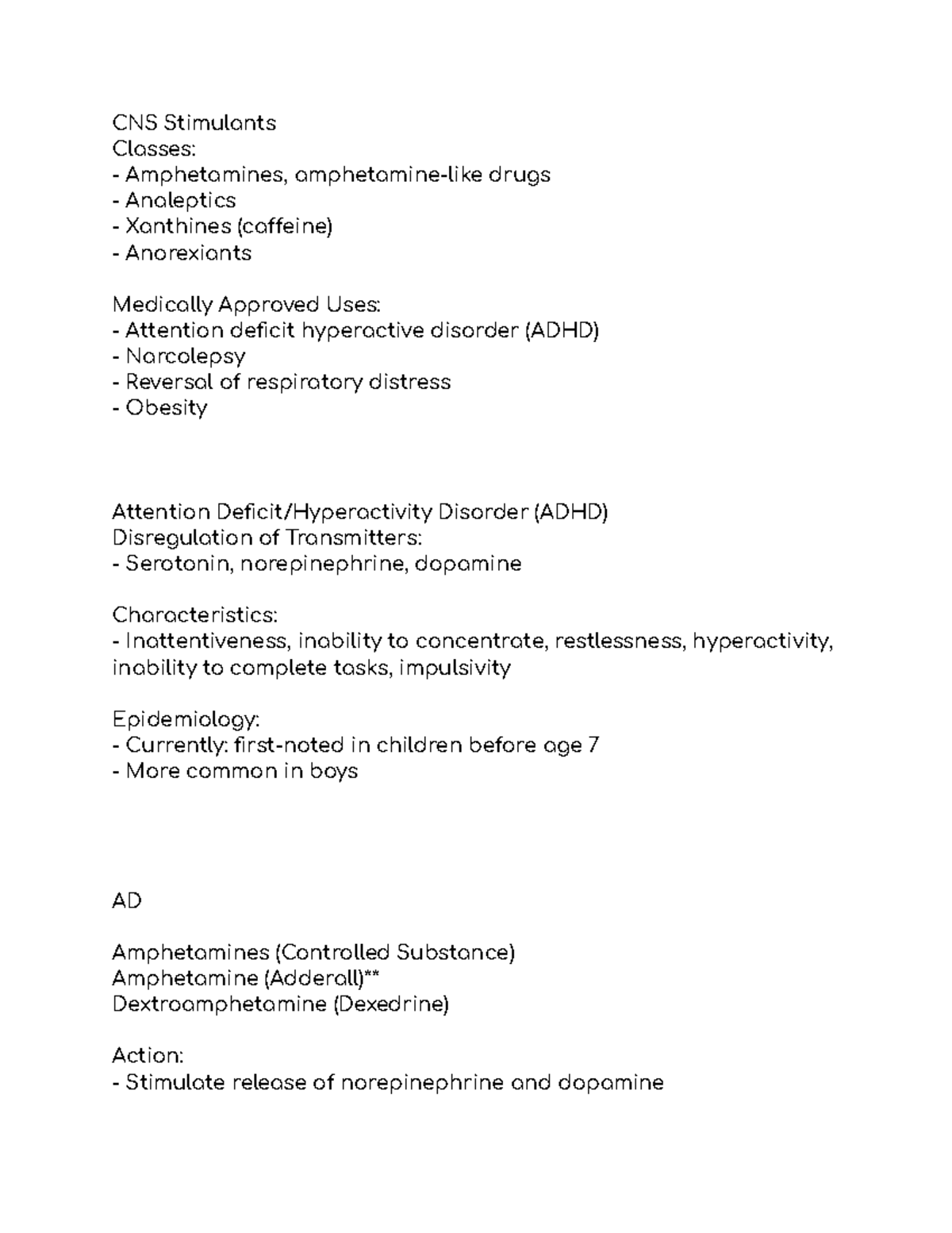 Pharmacology CNS - Indications, Dosage, Route, Generic and Brand Name ...