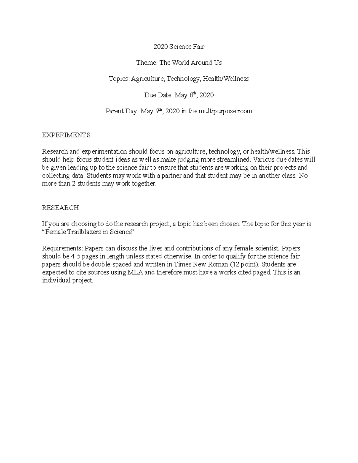 2020 Science Fair project - SD-123 - CCSJ - Studocu