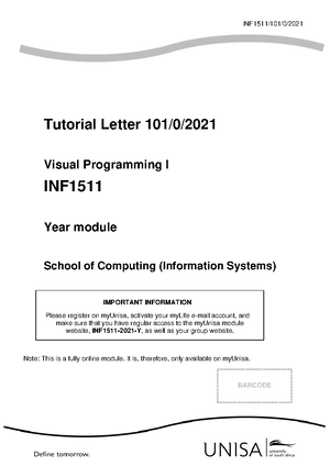 Tutorial letter 201-3-2020 - COS1511/201/1/2020 Tutorial letter 201/3 ...
