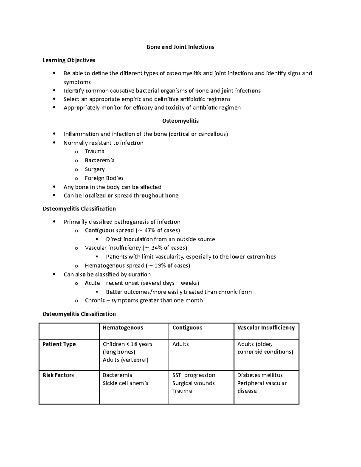 Bone and Joint Infections - Bone and Joint Infections Learning ...