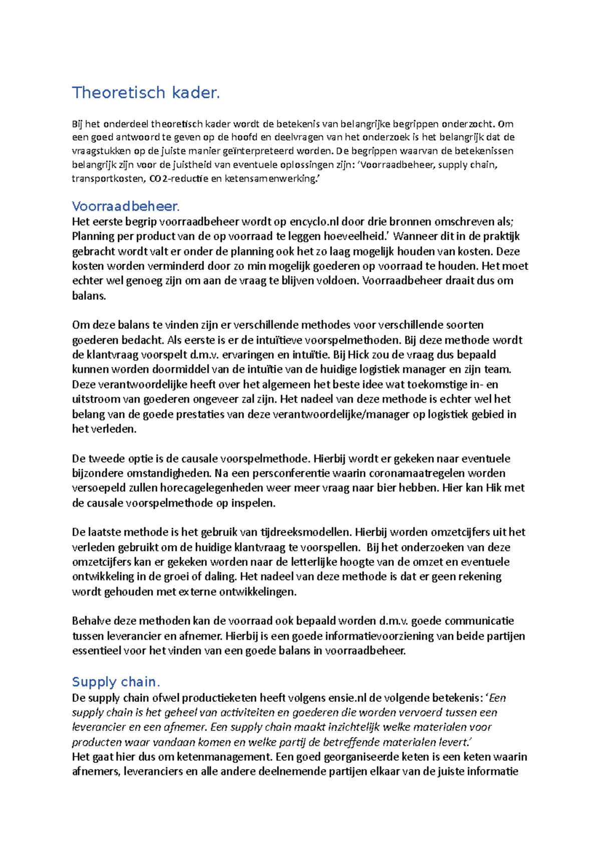 Theoretisch kader - project - Theoretisch kader. Bij het onderdeel ...