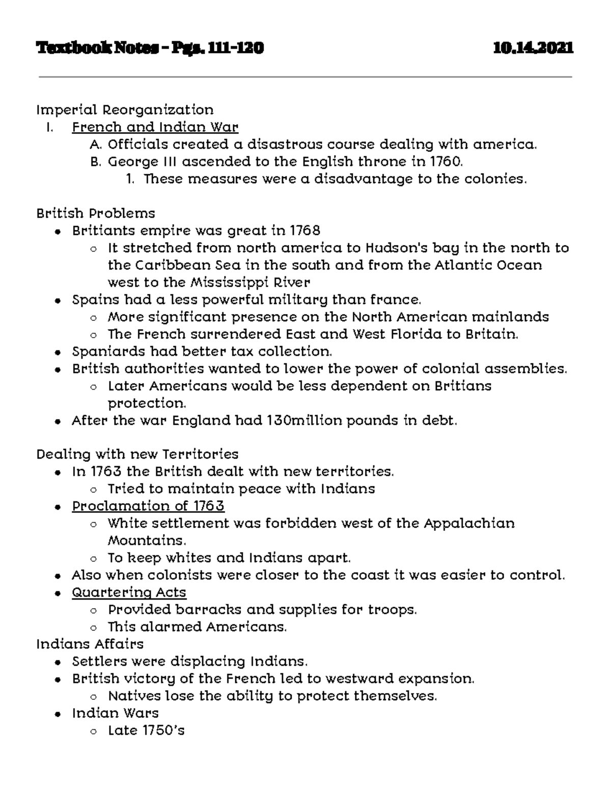 Textbook Notes - Pgs. 111-120 (10 - Textbook Notes - Pgs. 111-120 10 ...