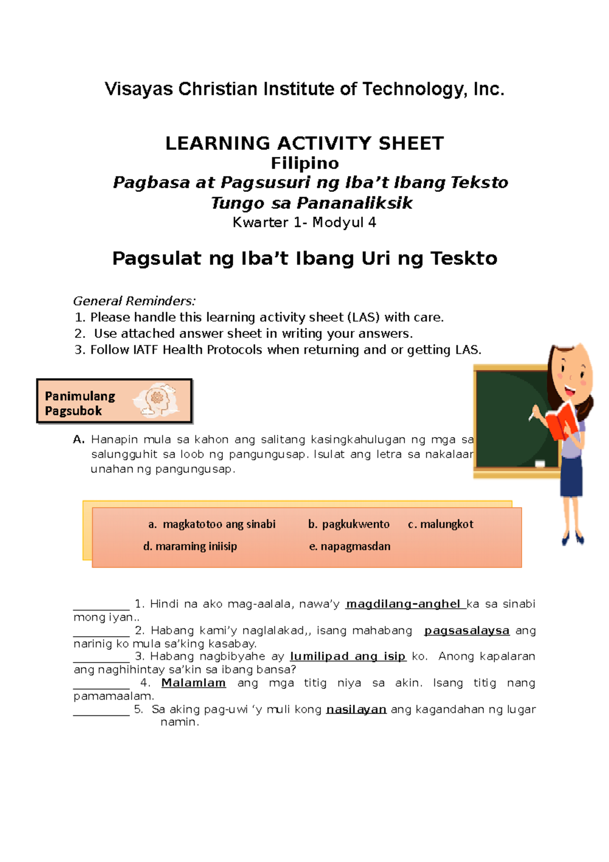 Pagbasa at Pagsusuri 4 - i want to use this as an lecture for my ...