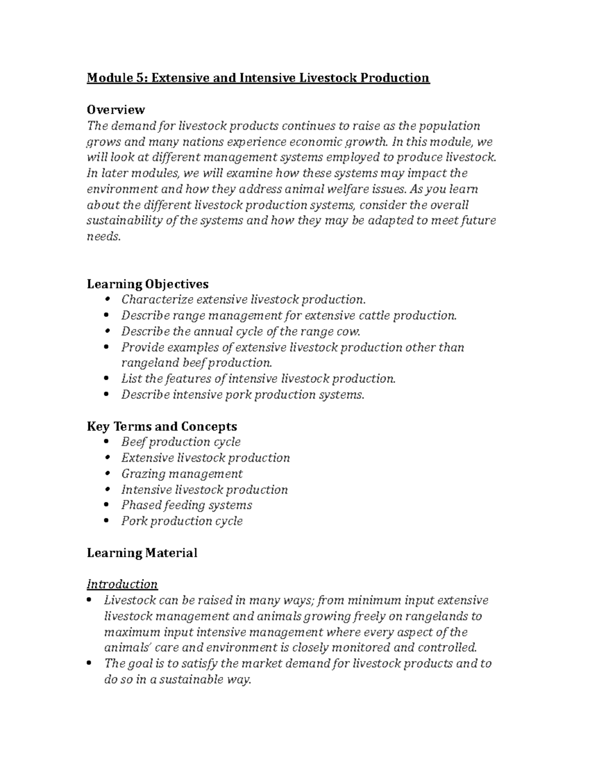 Module 5 - Lecture notes 5 - Module 5: Extensive and Intensive ...