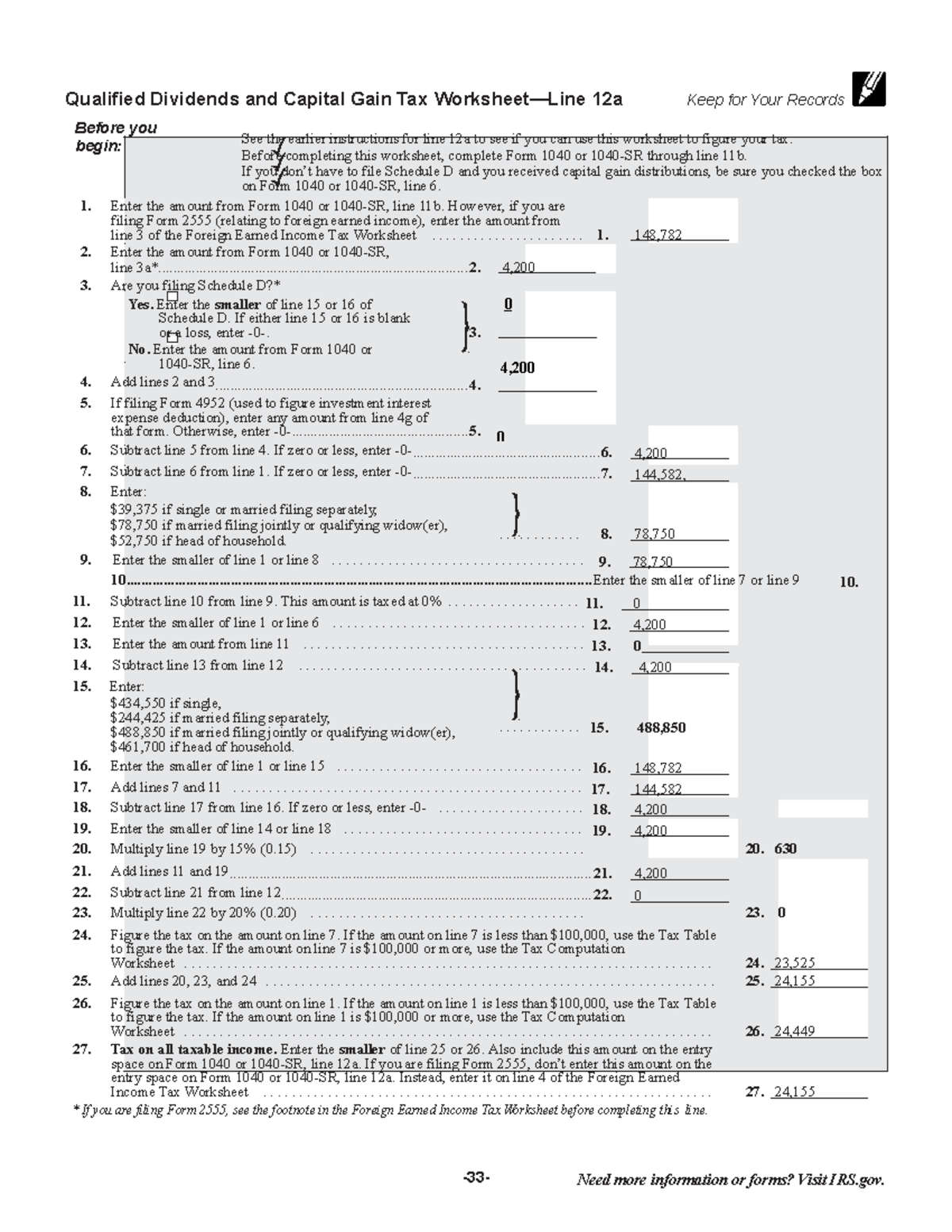 Qualified Dividends and Capital Gains Worksheet-Salgado - Qualified ...