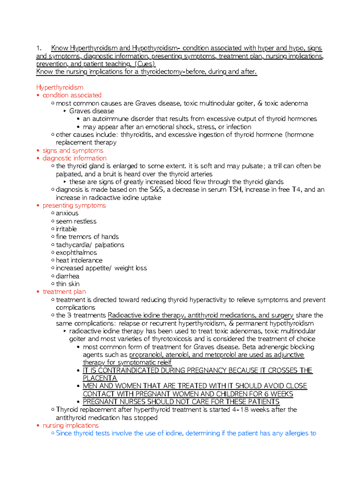 Endocrine nursing notes - Know Hyperthyroidism and Hypothyroidism ...