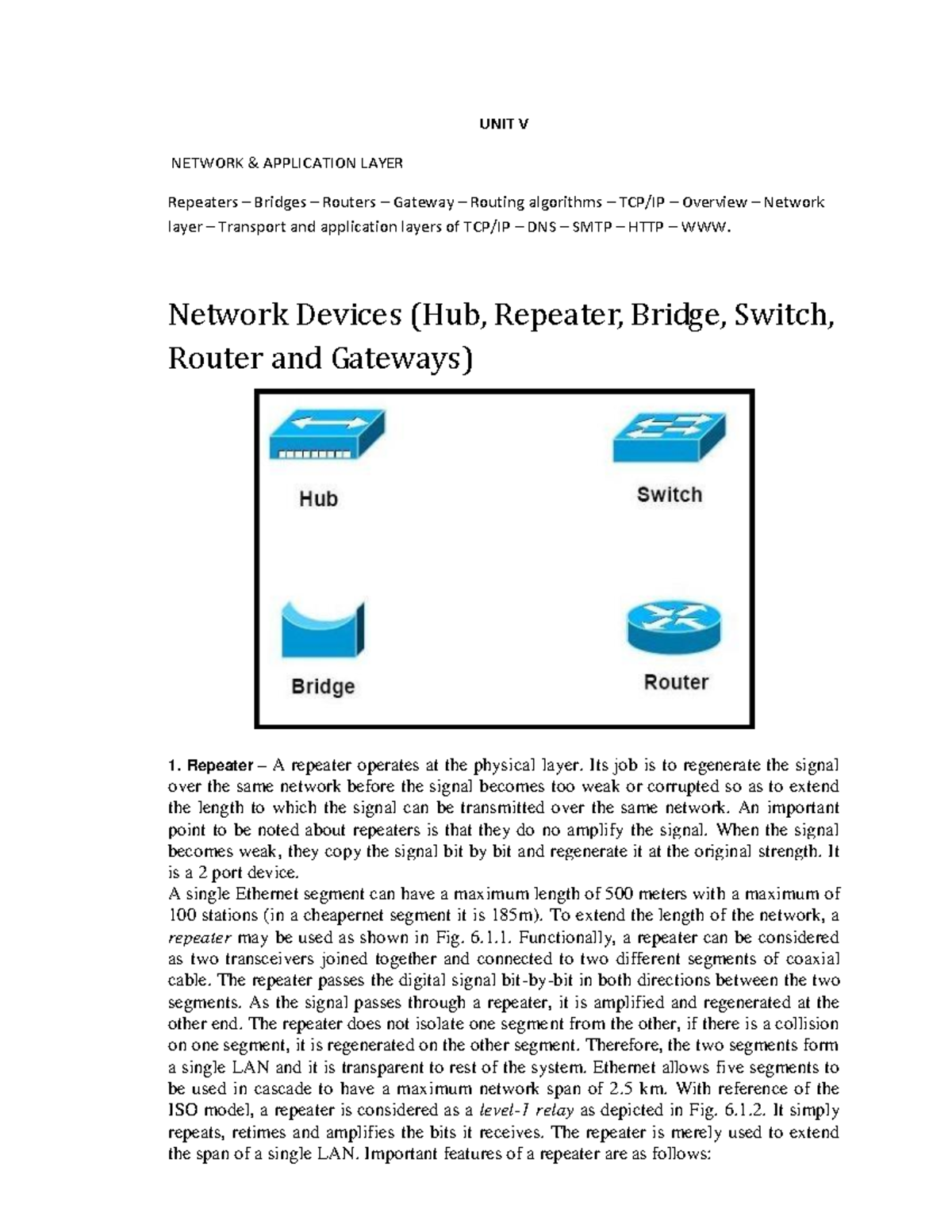 Unit5 2 - Computer network - UNIT V NETWORK & APPLICATION LAYER ...