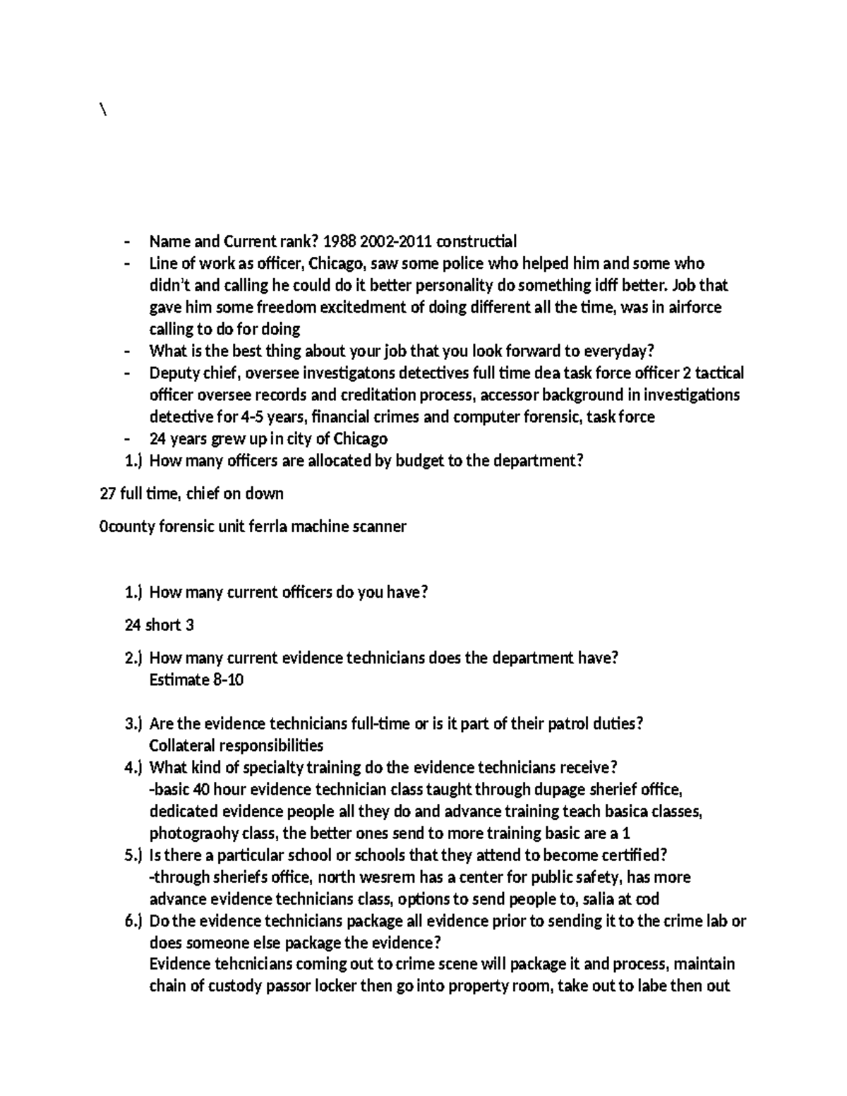 Written Assignment 1 Forensic CSI - \ Name and Current rank? 1988 2002 ...