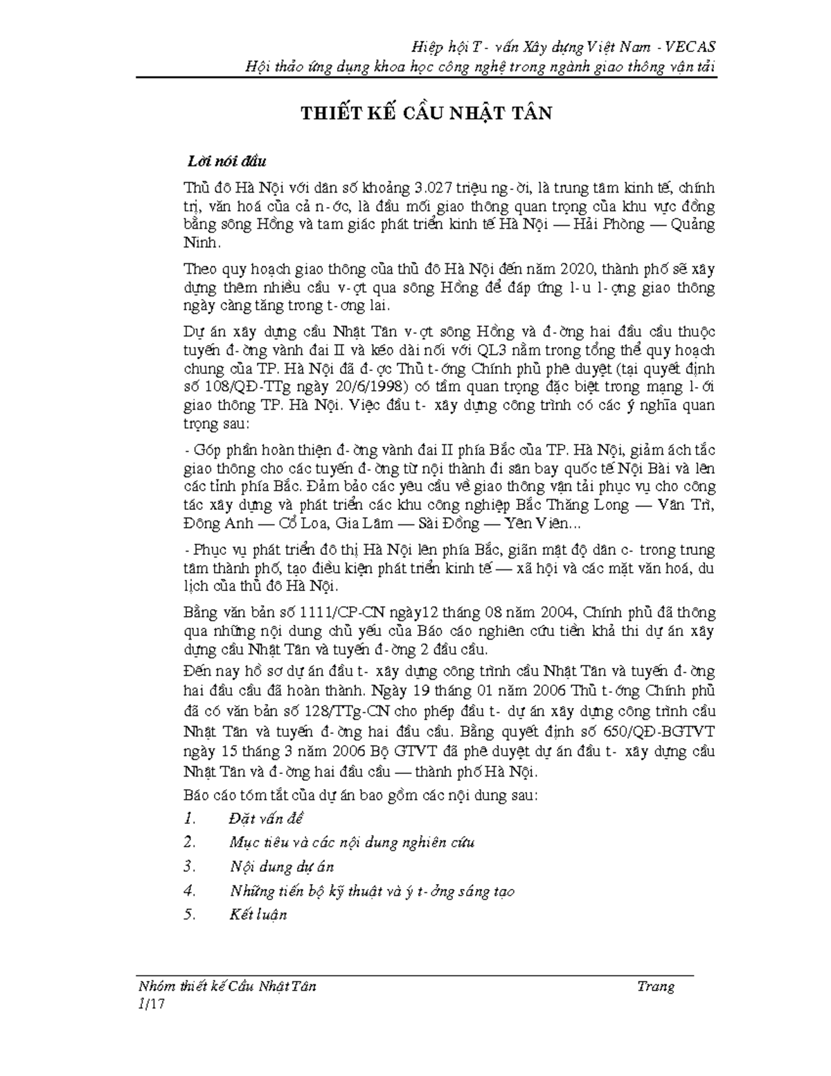 CAU-NHAT-TAN - njk - Héi th¶o øng dông khoa häc c«ng nghÖ trong ngμnh giao th«ng vËn t¶i Nhãm ...