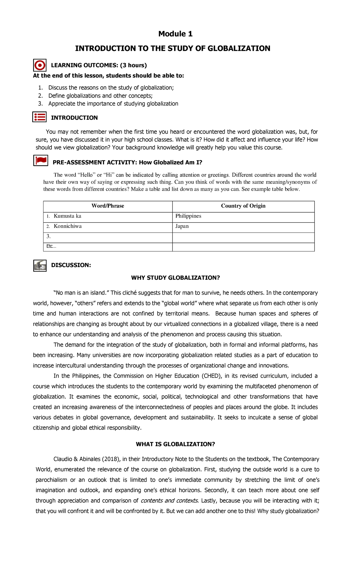 Module-1 - History - Module 1 INTRODUCTION TO THE STUDY OF ...