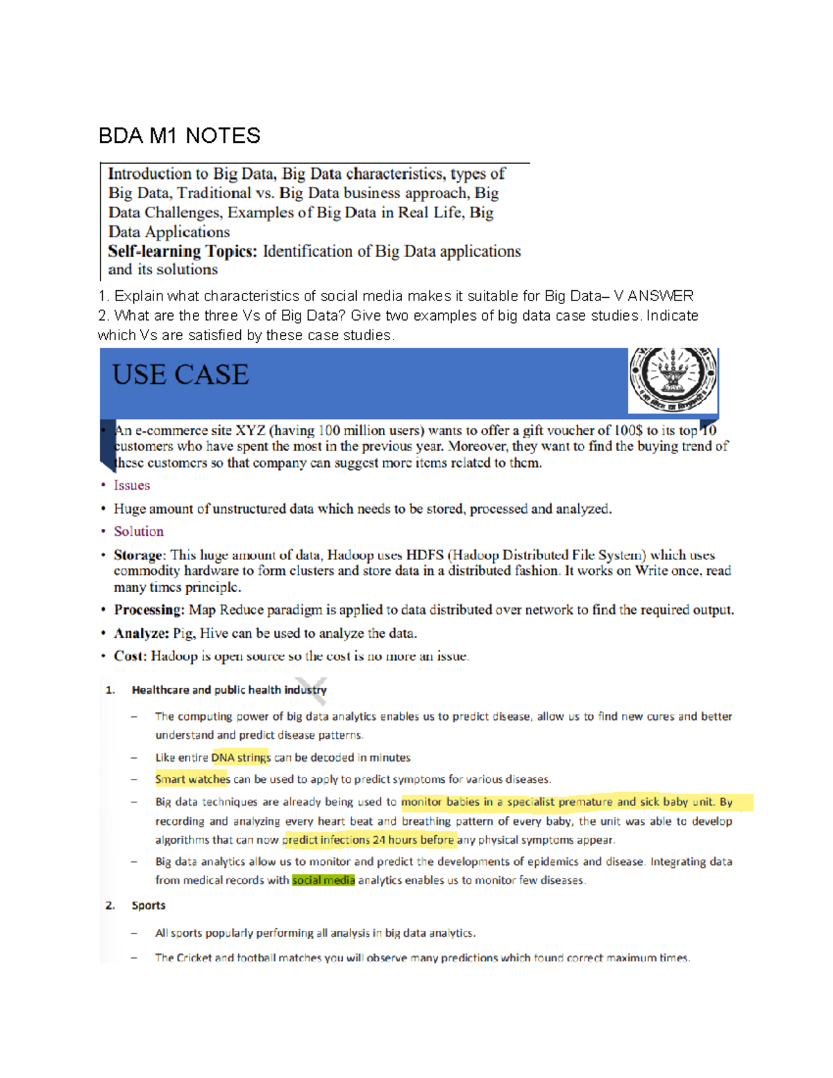BDA M1 Notes - BDA M1 NOTES Explain what characteristics of social ...