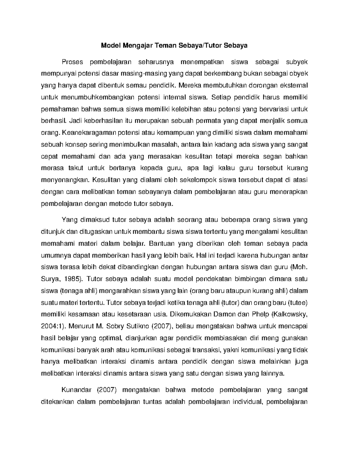 Model Mengajar Teman Sebaya - Model Mengajar Teman Sebaya/Tutor Sebaya ...