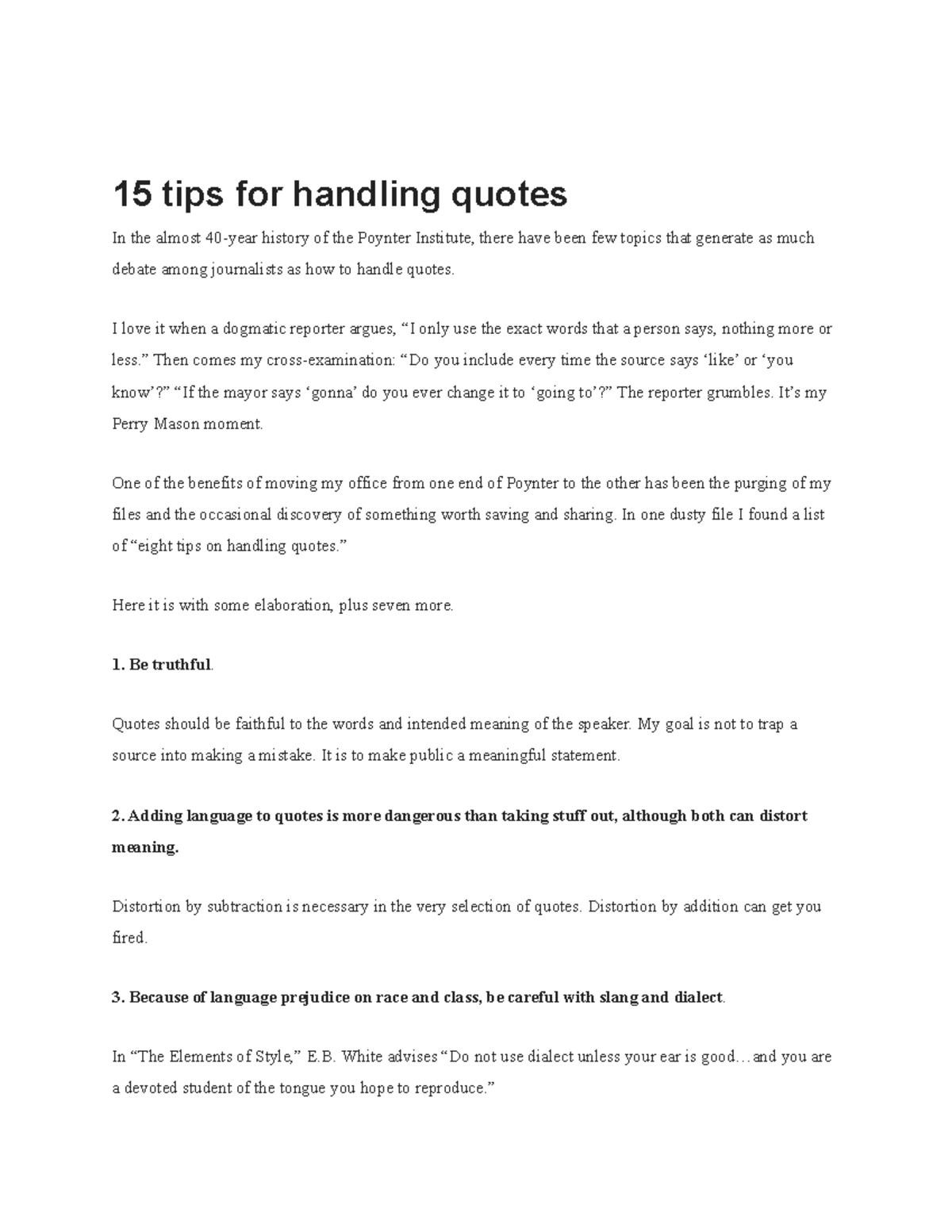 15 tips for handling quotes - 15 tips for handling quotes In the almost ...