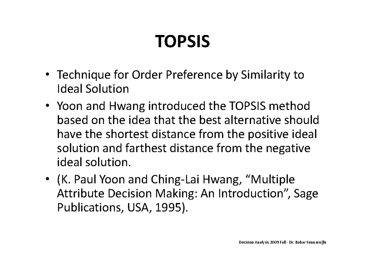 546223190- Topsis-Example - TOPSISTOPSIS ï Tec h ihni que ff or O dOrd ...