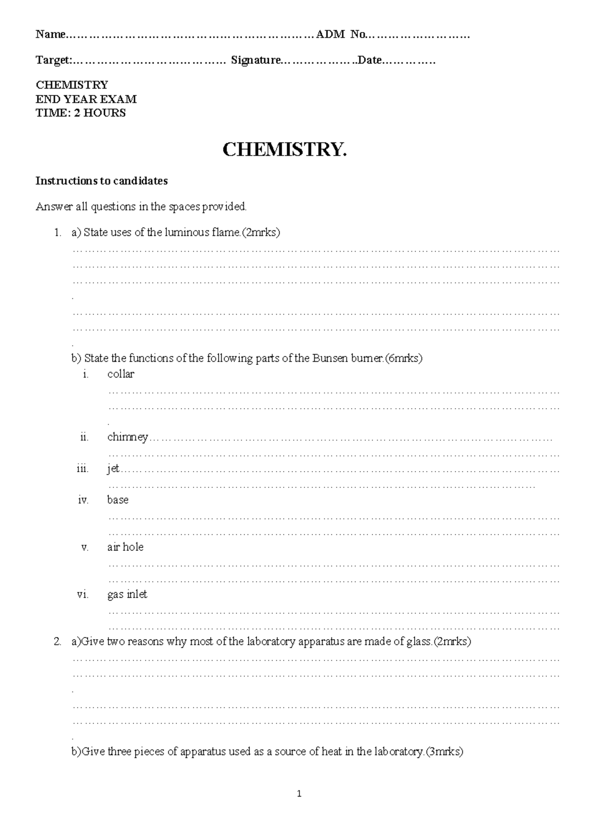 CHEM F1 - assignment and short quizes - - Studocu