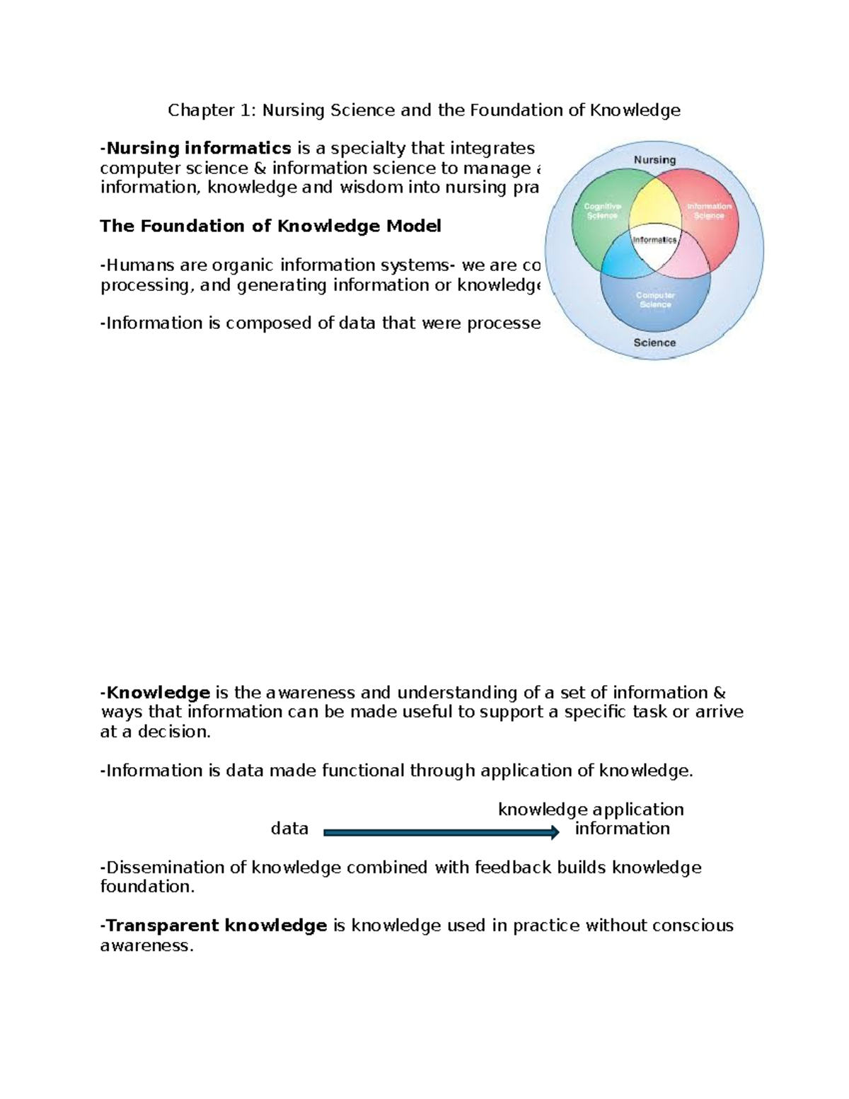 Midterm Exam Study Guide - Chapter 1: Nursing Science and the ...