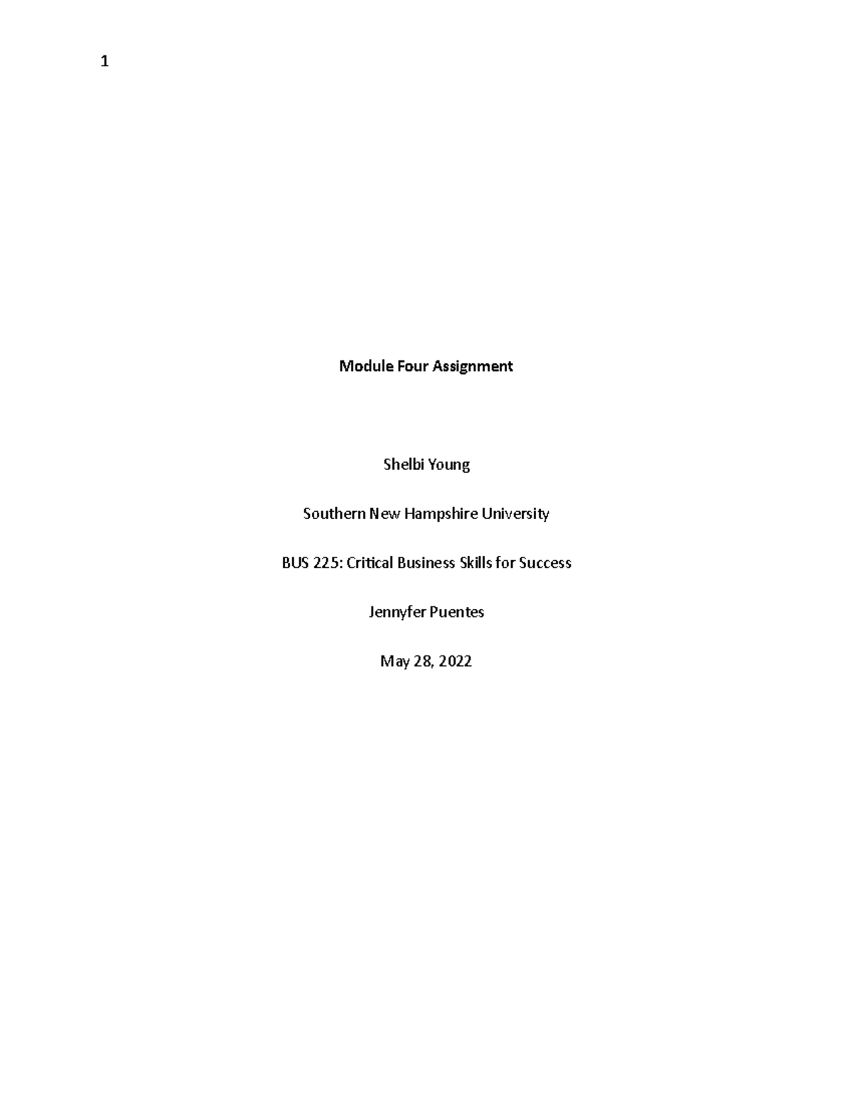 BUS225 Module Four Assignment-Final Draft - Module Four Assignment ...