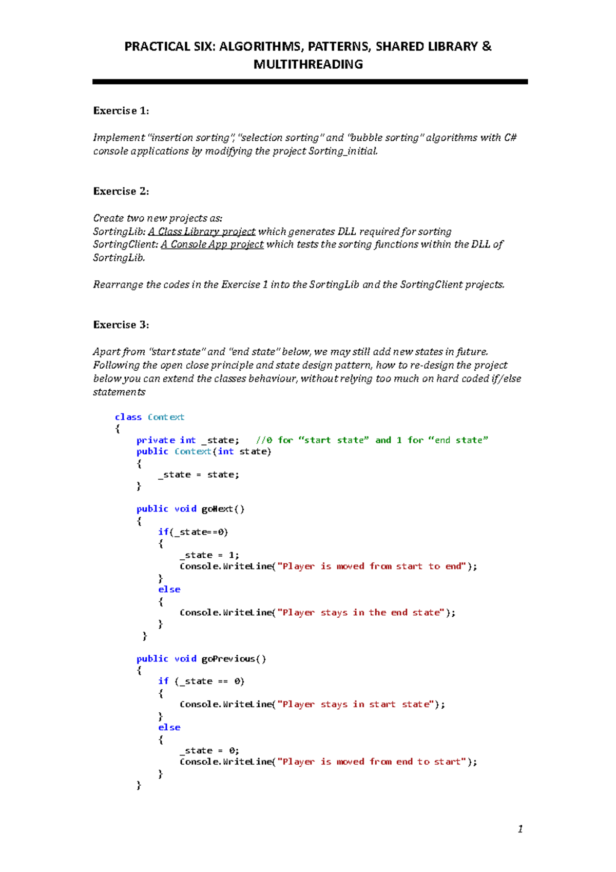 Practical Six - Practice - PRACTICAL SIX: ALGORITHMS, PATTERNS, SHARED LIBRARY & MULTITHREADING ...