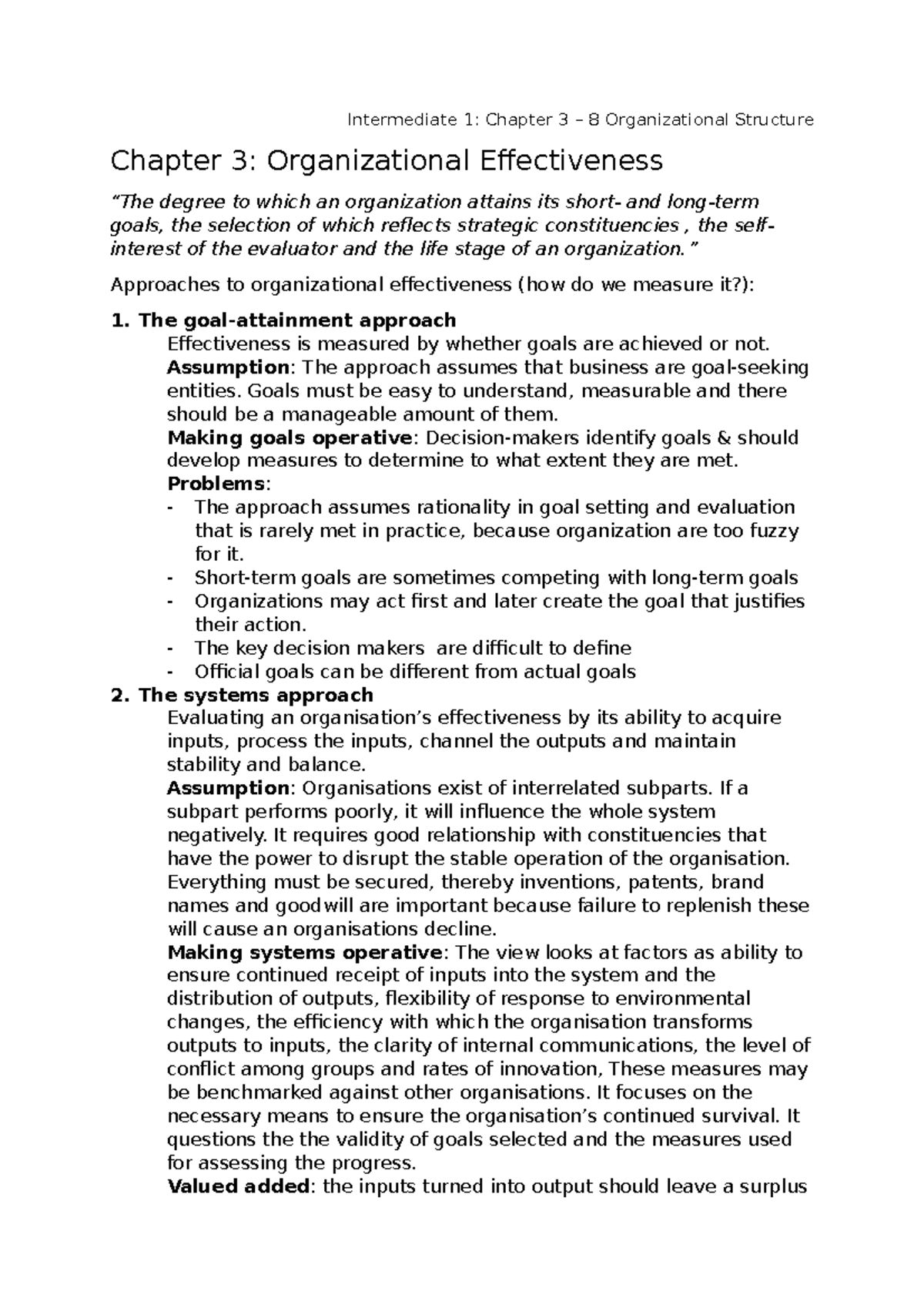 OS summary intermediate 1 - Intermediate 1: Chapter 3 – 8 ...