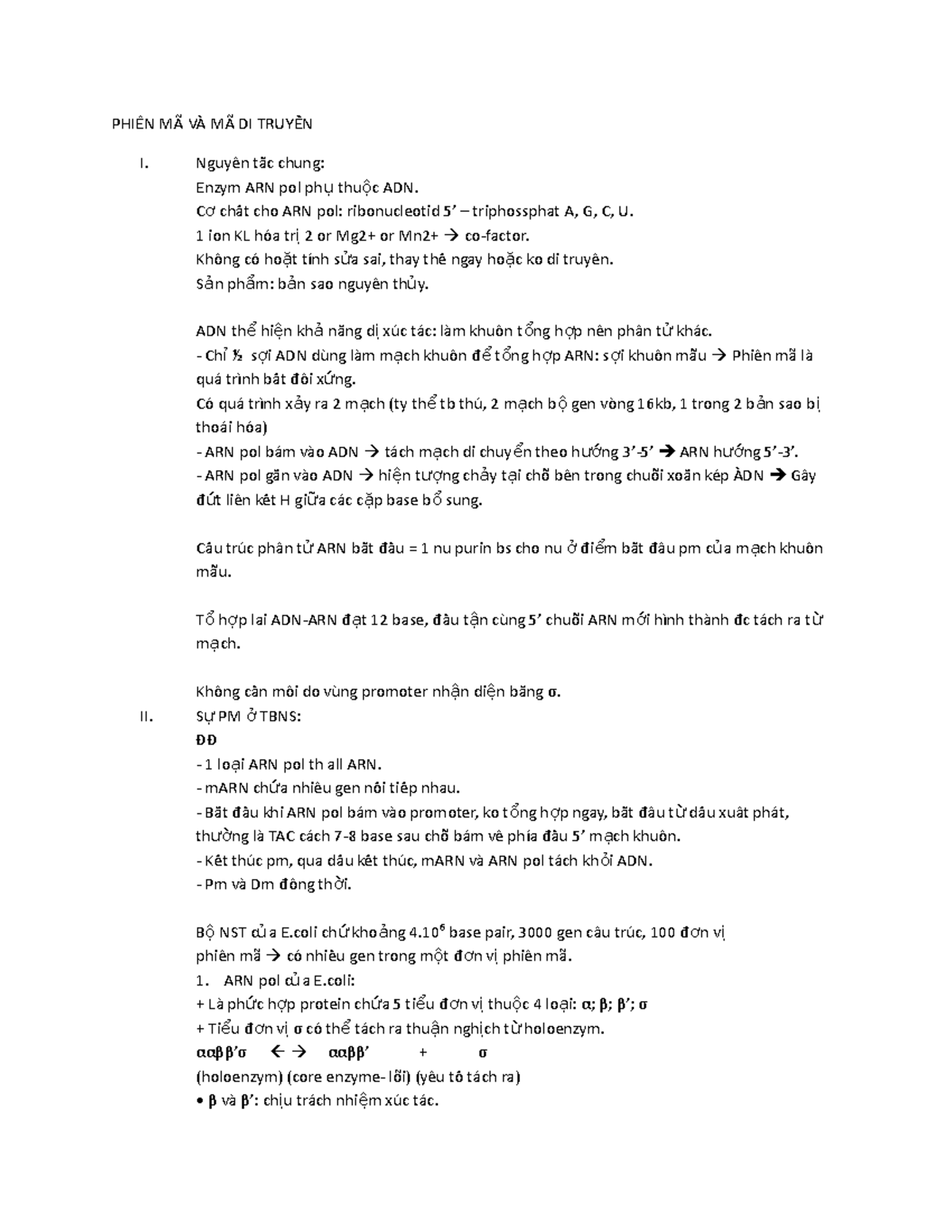 Phiên mã và mã di truyền - adasdasd - PHIÊN MÃ VÀ MÃ DI TRUYÊỀN I ...
