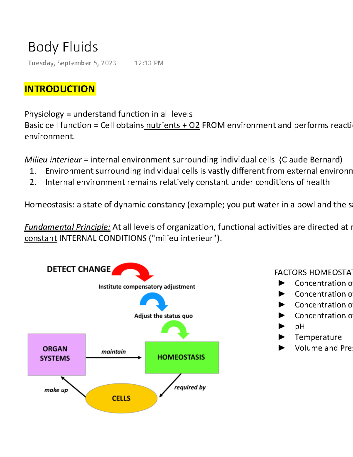 Body Fluids - INTRODUCTION Physiology = understand function in all ...