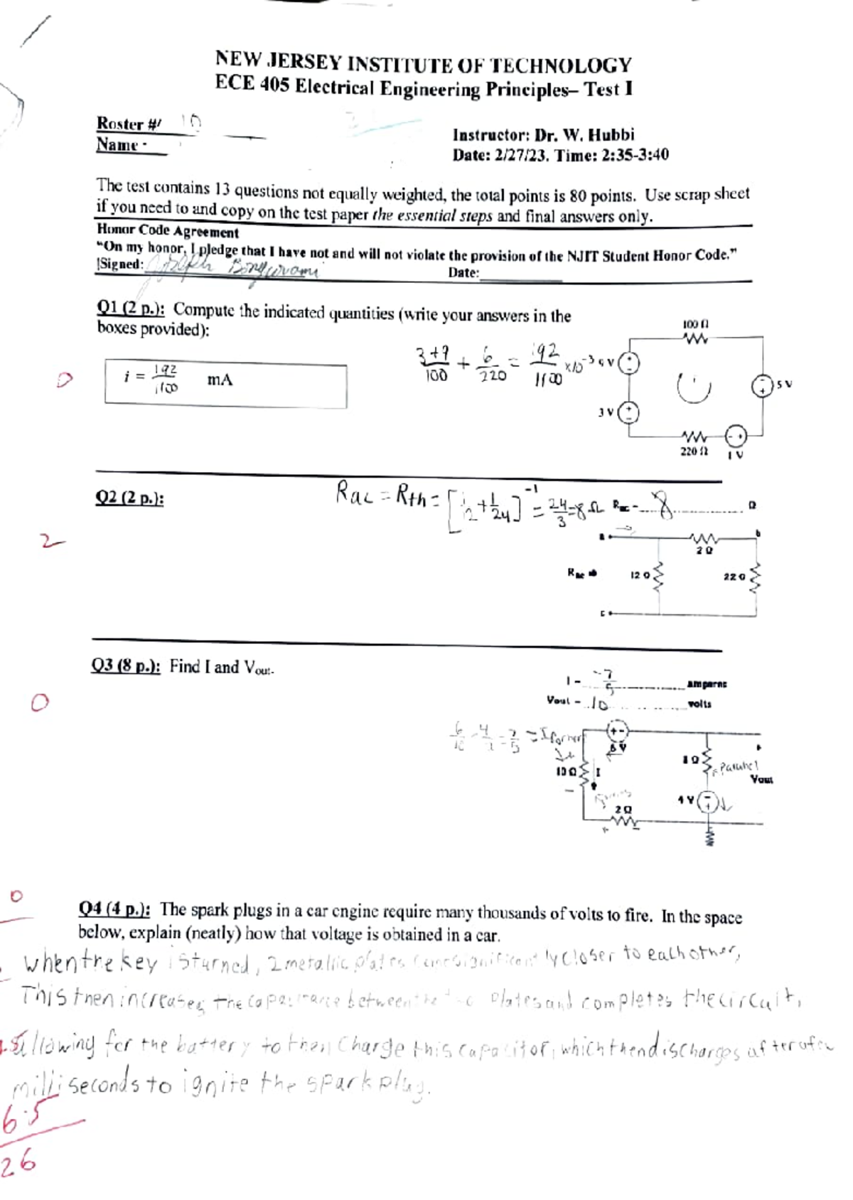 Adobe Scan May 05 2023 - Roster #/ Name : NEW JERSEY INSTITUTE OF TECHNOLOGY ECE 405 Electrical ...