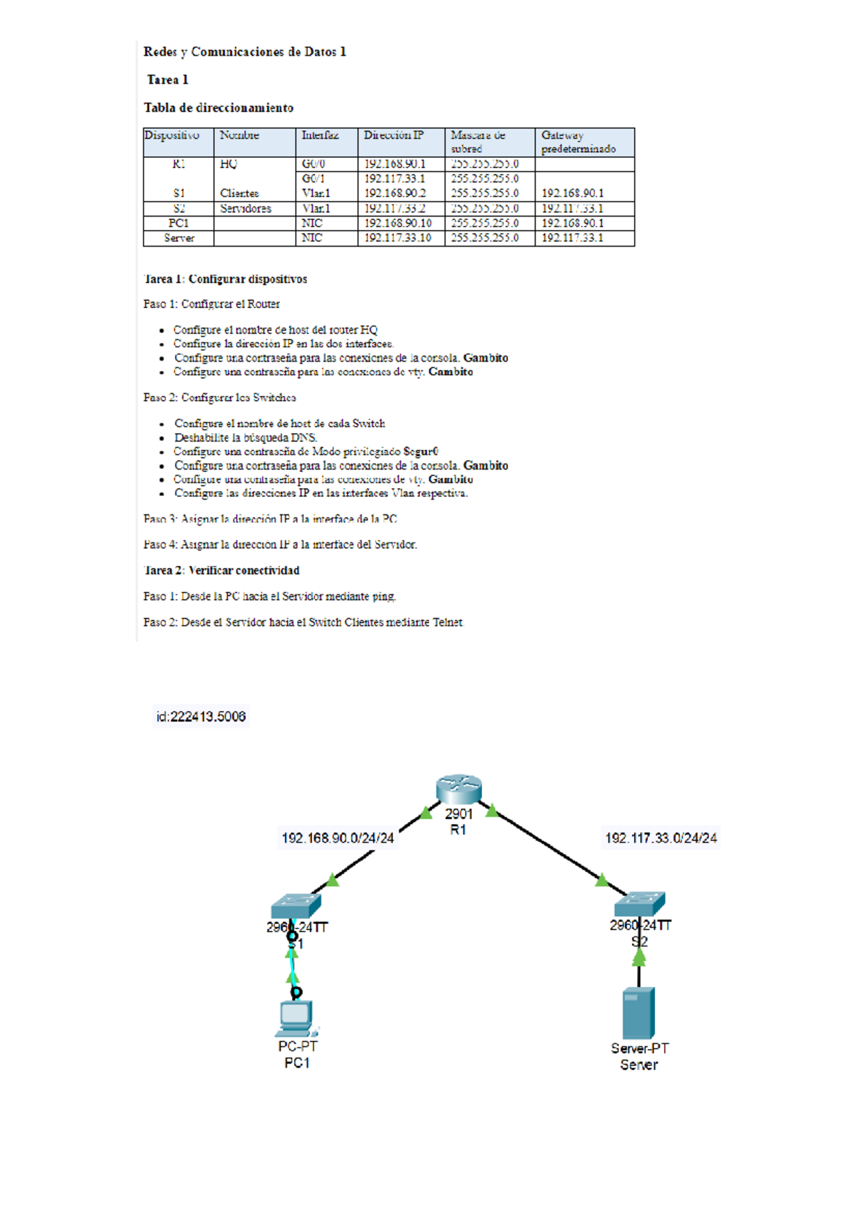 Comando PARA EL Packet Tracer - Aquí te dejo los comandos necesarios ...