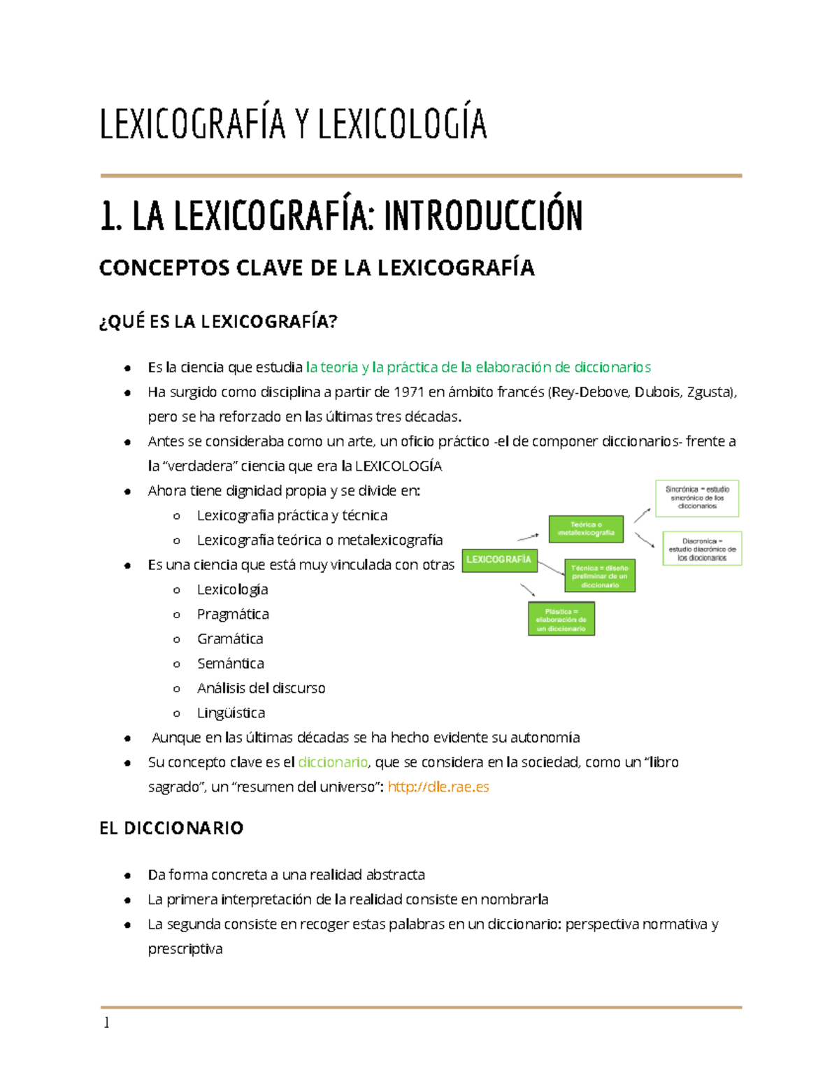 Lexicografía y Lexicología - LEXICOGRAFÍA Y LEXICOLOGÍA 1. LA ...