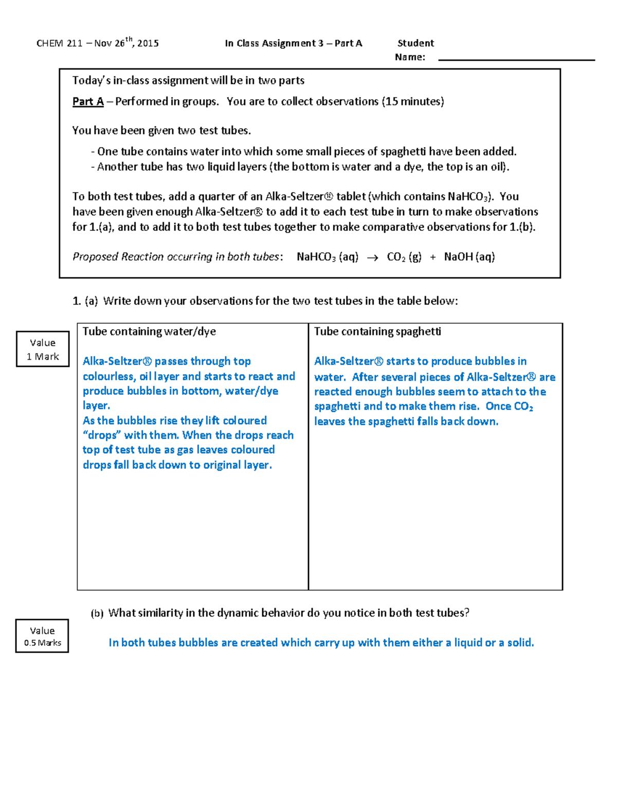 Exam 26 November 2015, questions and answers - CHEM 211 – Nov 26th ...