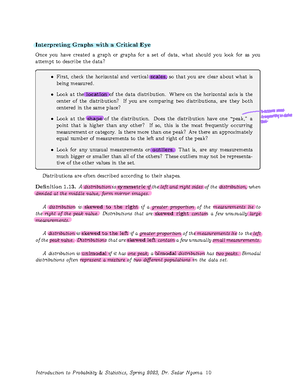 Lecture Note 1 - Describing Data with Numerical Measures - Skewed left: mean